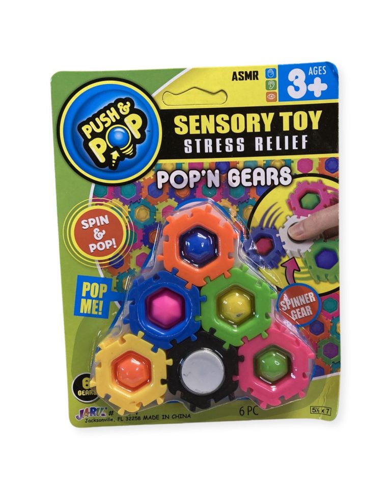 4” Push and Pop Gear Toy - Busy Beez Toy Box