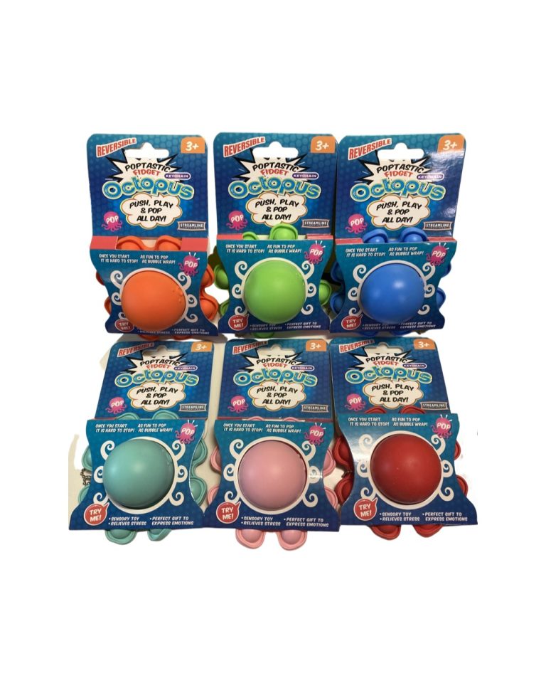 Octopus Pop Fidget Key Chain - Busy Beez Toy Box